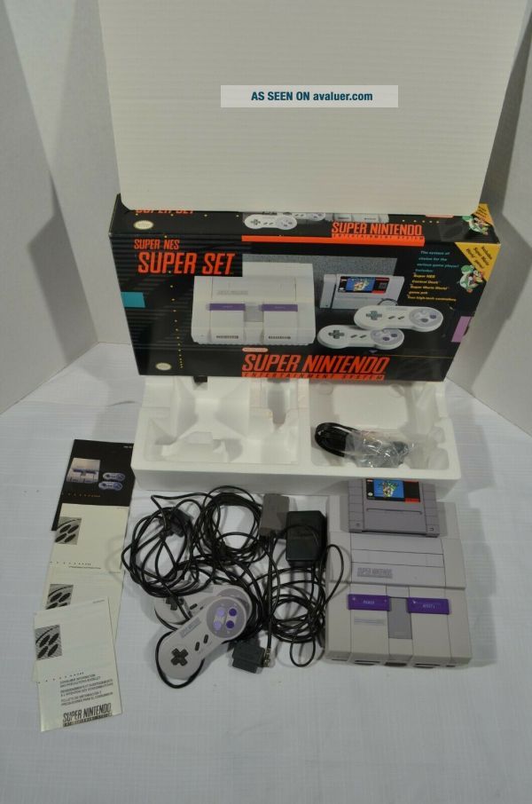 Vintage Set NES Nintendo SNES Console Mario World Box Styrofoam Bundle ...