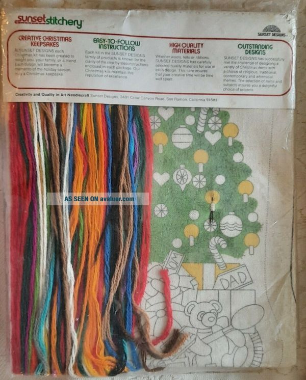 Sunset Stitchery Christmas Fantasy Stocking Crewel Embroidery Kit ...