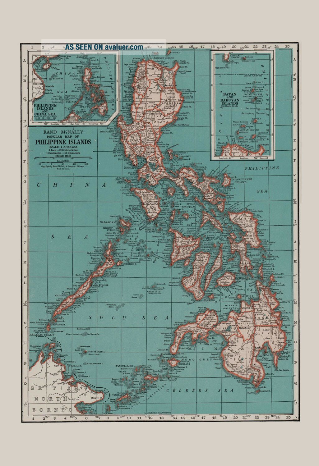 PHILIPPINES MAP PRINT - Vintage Map Of The Philippines - Old Map Print ...