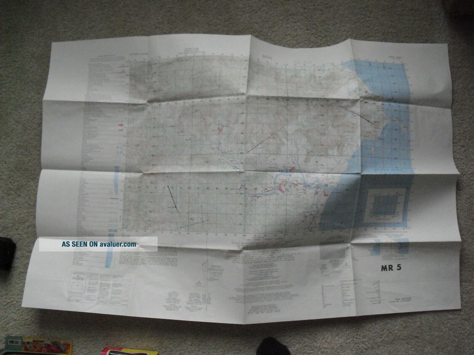 Vintage 1953 US Army Map Service Ron Vietnam Map MR - 5 21x32 " | #48172065