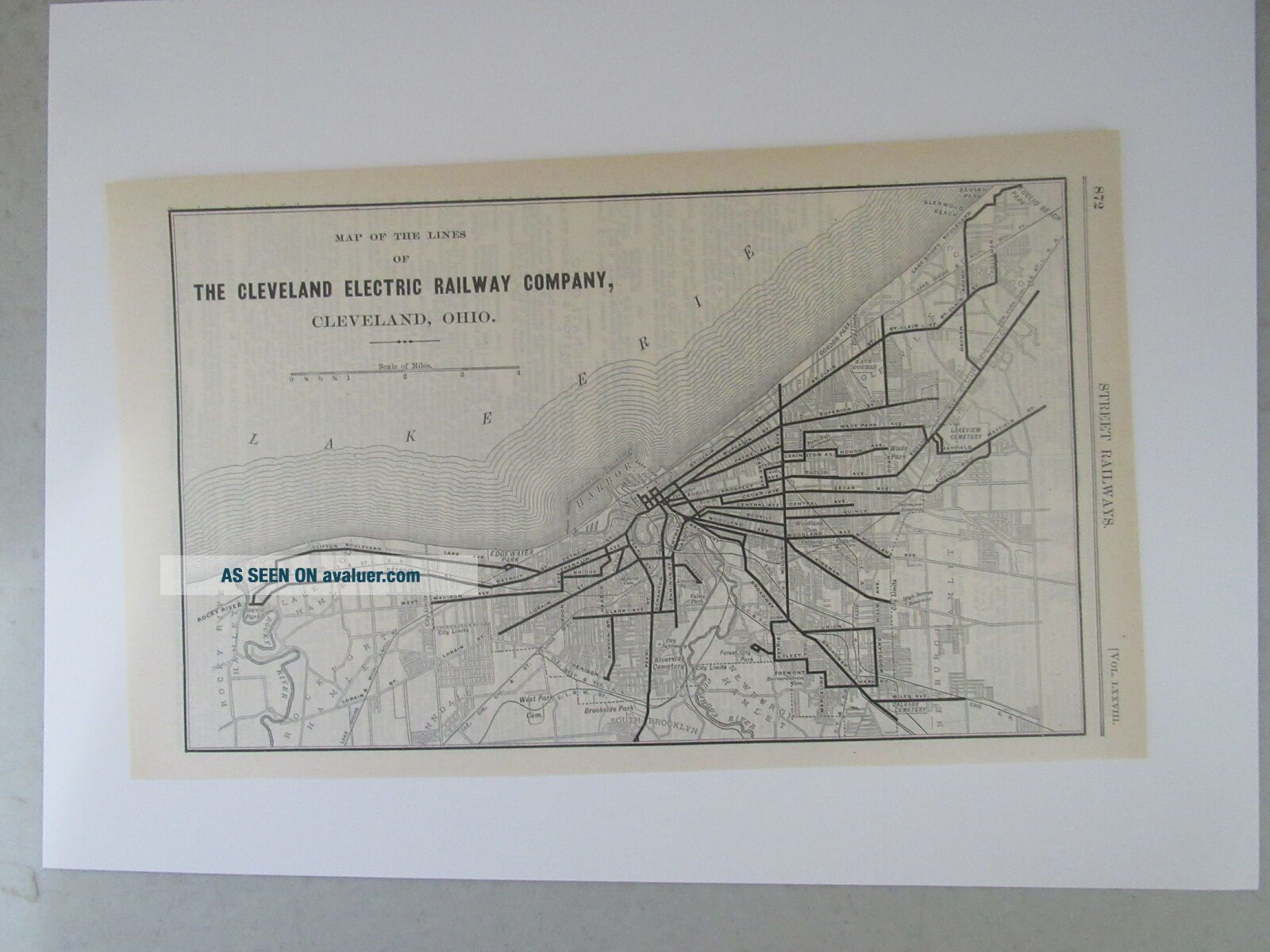 Vintage Map Of The Cleveland Electric Railway Company From 1904 | #48172246