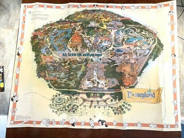 Walt Disneyland Large Wall Map Guide Poster Disney 45th Anniversary ...