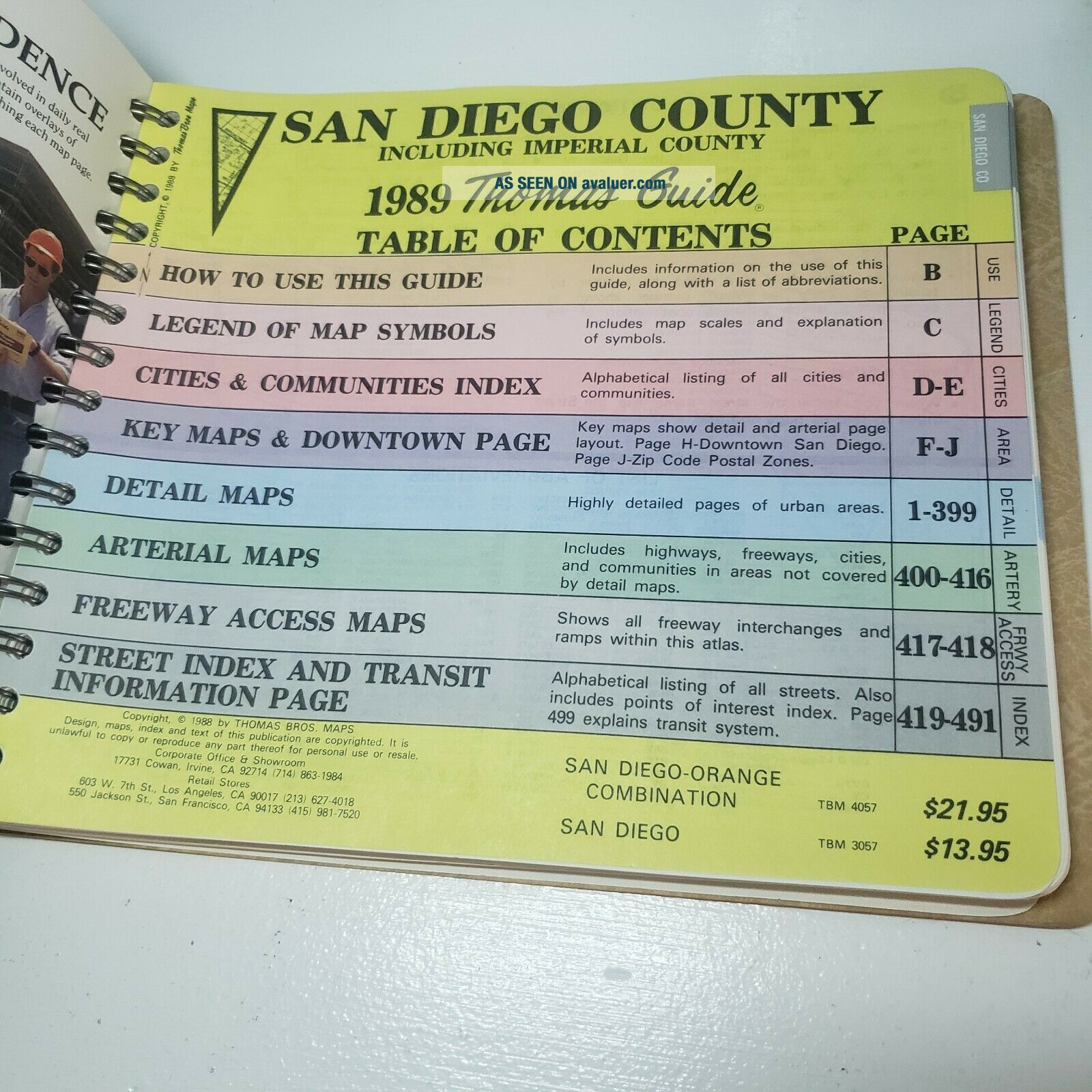 Vintage 1989 Thomas Guide San Diego County Imperial Bros Maps Book ...