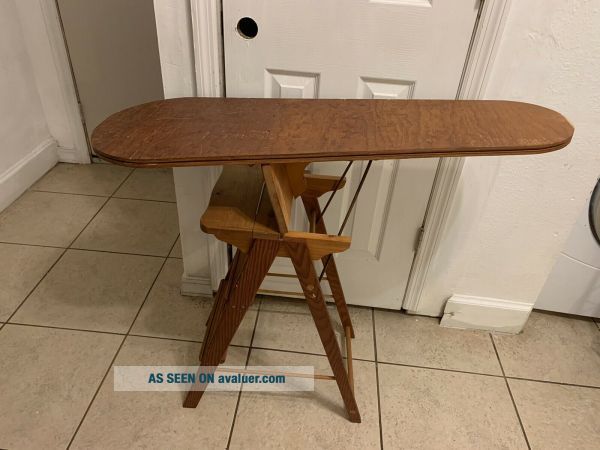 Vintage 3 In 1 Wooden Ironing Board/step Ladder/Batchelor Chair | #48363631