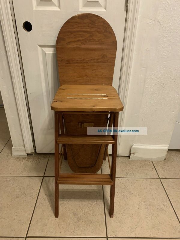 Vintage 3 In 1 Wooden Ironing Board/step Ladder/Batchelor Chair | #48363631