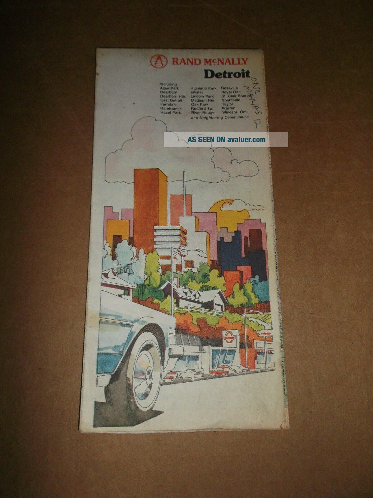 Rand McNally Vintage Detroit City Street Map Michigan State Foldout ...