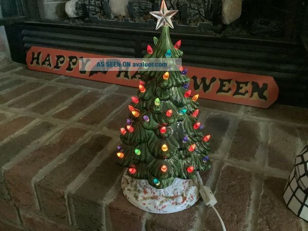 Vintage Holland Mold Ceramic Christmas Tree Green Light Up Tree A 12 ...