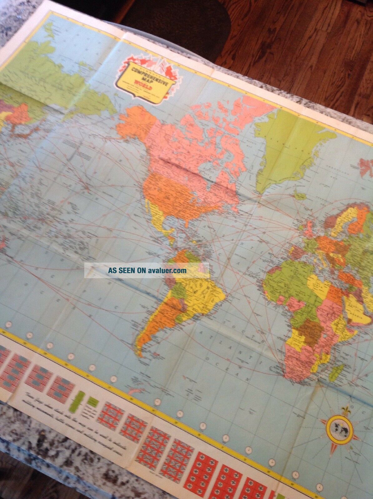 Hammond ' S Map Of The World World War II WWII Fighting French ...