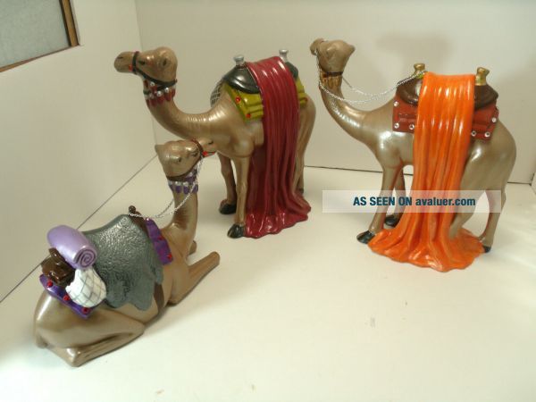 Vtg Holland Mold Ceramic Christmas NATIVITY SET 15 Piece Rhinestones ...