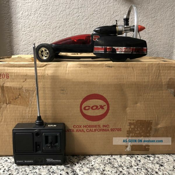 Vintage Cox RC Shrike Gas Powered Tethered Car Black W/ Box & Control ...