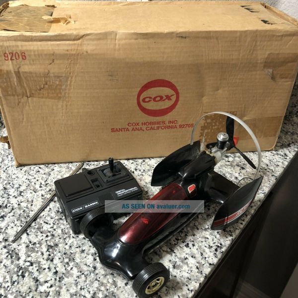 Vintage Cox RC Shrike Gas Powered Tethered Car Black W/ Box & Control ...