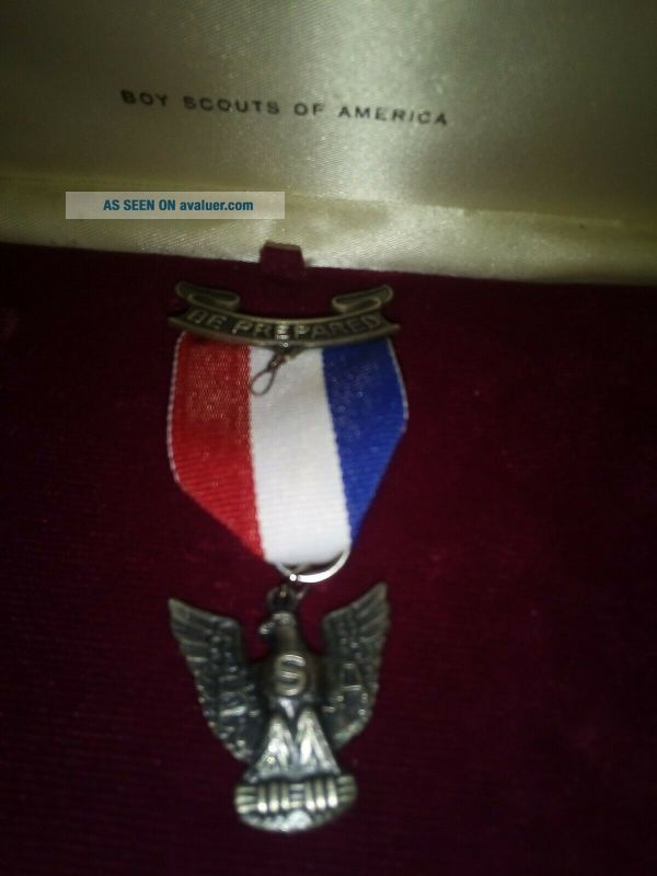 Boy Scout Eagle Scouts Medal Pins Presentation Box Vintage BSA Pins ...