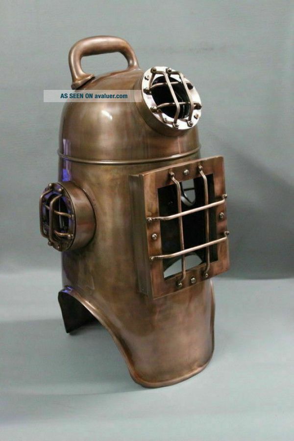 Antique US Navy Boston Diving Divers Helmet 18 " Inch Deep Scuba Sea ...