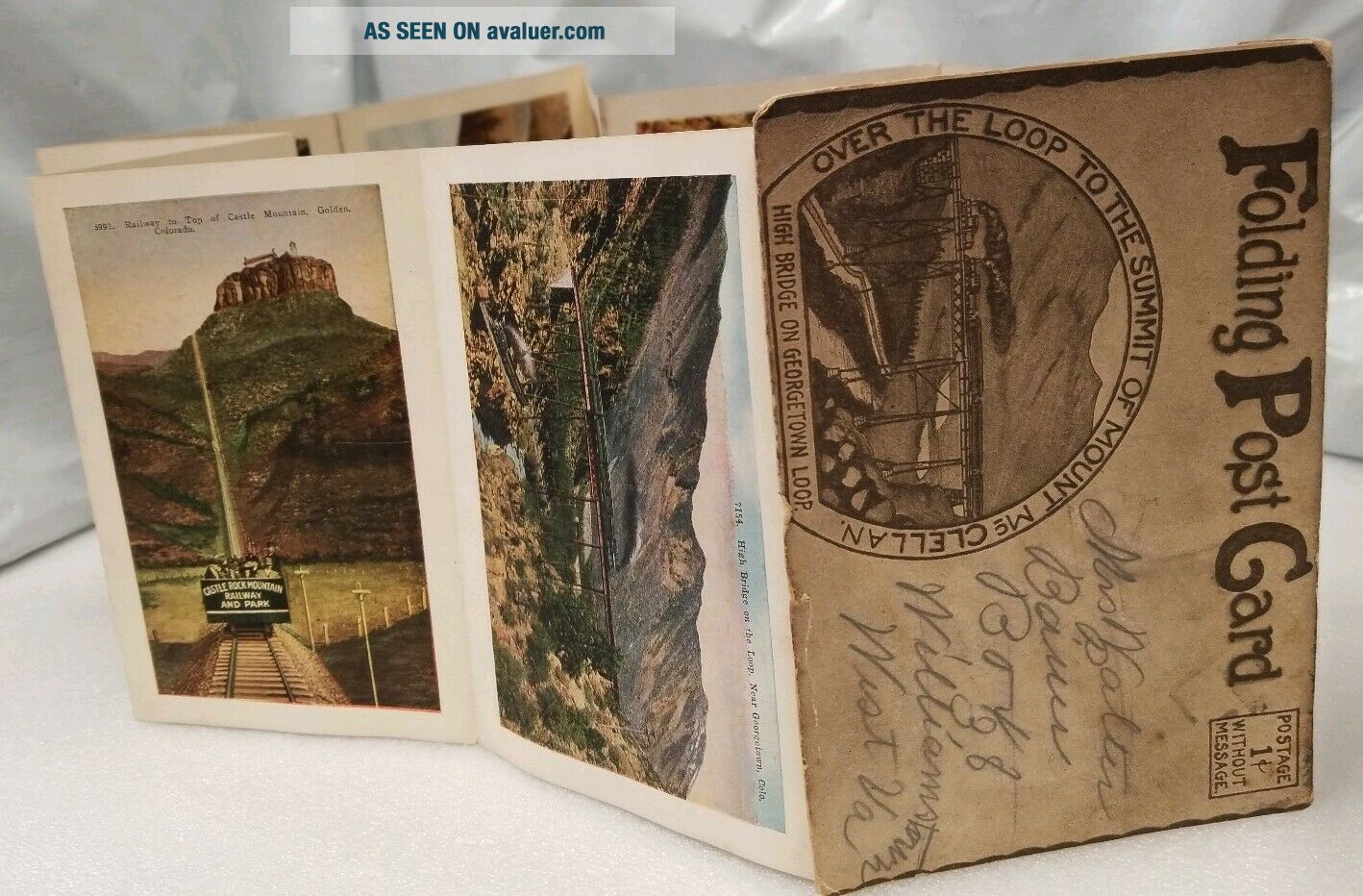 Folding Post Card Summit Of Mount McClellan Colorado Railroad Ice ...