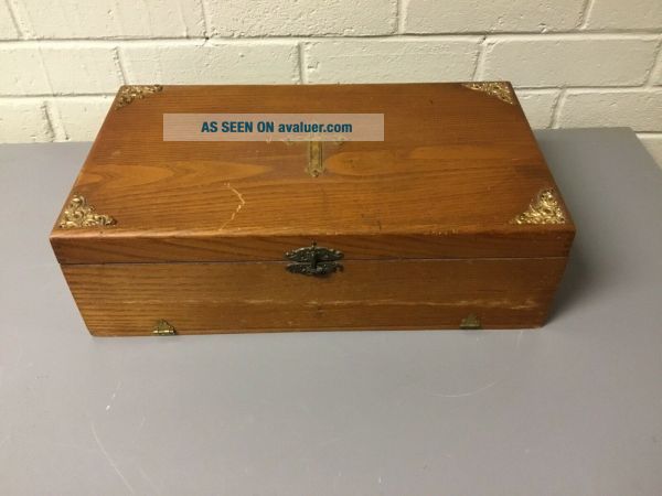 ANTIQUE VINTAGE WOOD CATHOLIC LAST RITES SICK CALL BOX CABINET PATENTED ...