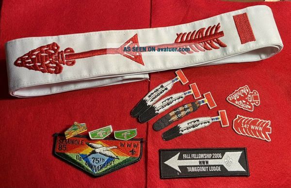 Order Of Arrow Vigil Member Sash Patches Pins Tamegonit WWW Seminole ...
