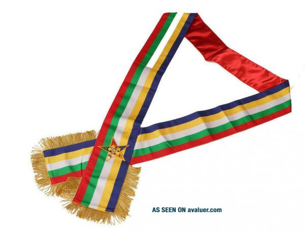 Masonic Order Of The Eastern Star OES Sash Five Color Sash With Red ...