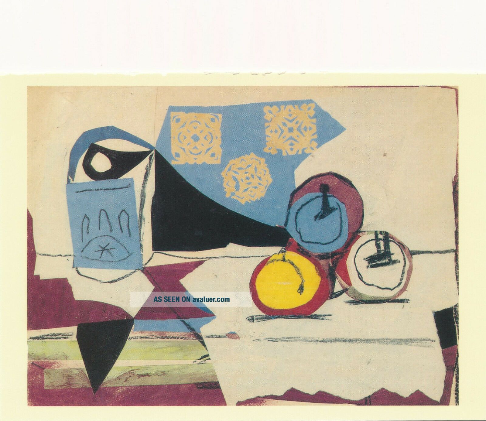 Pablo Picasso 1993 Art POSTCARD Still Life With Glass Three Apples 1945 ...