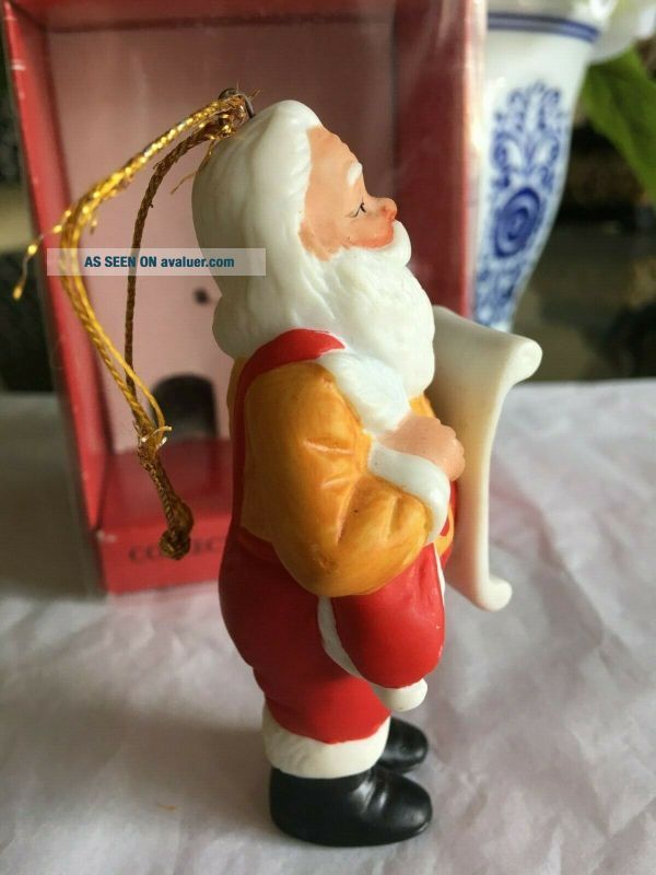 Vintage 1990 Schmid Porcelain ST. NICK SANTA W/ LIST Christmas Ornament ...