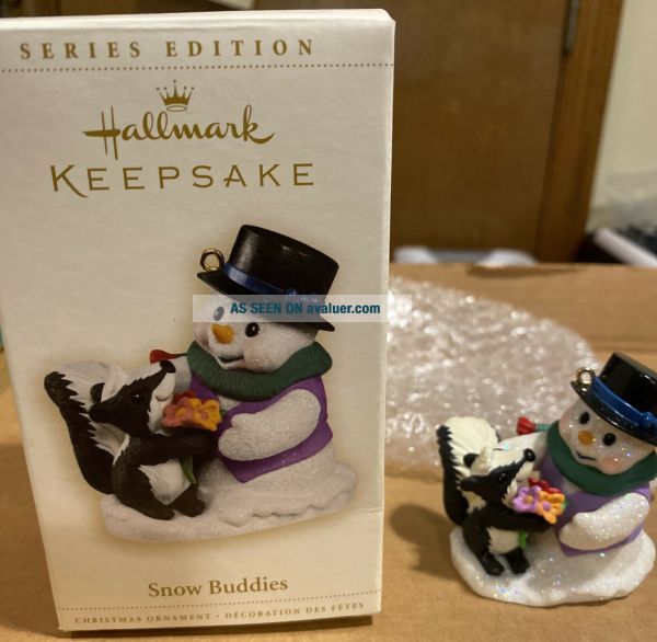 2006 Hallmark Snow Buddies Snowman & Skunk Christmas Tree Ornament ...