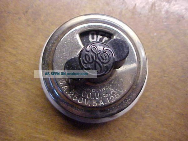 Vintage GE Rotary Light Switch Brass /Porcelain Round Single - Pole ...