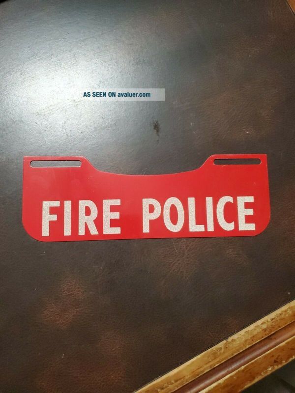 Vintage Old Stock Fire Police Reflective License Plate Topper | #48685837