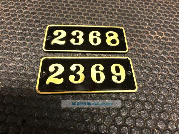 GAMEWELL - Brass Number Plates (2) For The Fire Alarm Box | #48705892