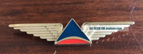 Vintage DELTA Air Lines Second Officer Pin Enamel PILOT WINGS | #48740109