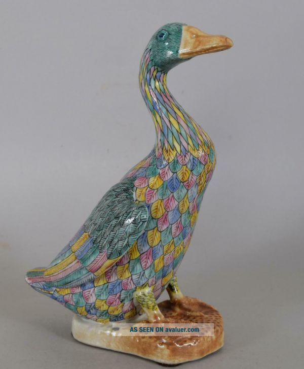 Antique Chinese Famille Rose Porcelain Duck CHINA Late Qing | #48750189