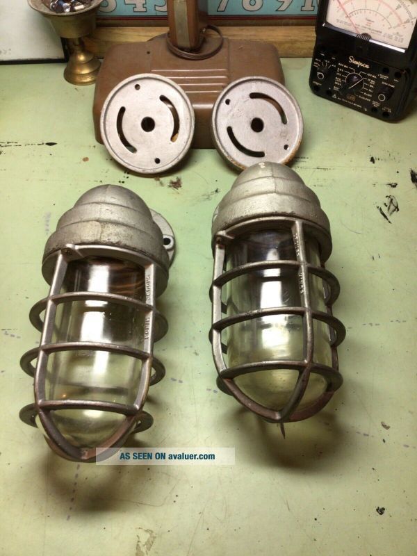 A Matching Vintage CROUSE HINDS Explosion Proof Light Fixture Cages ...