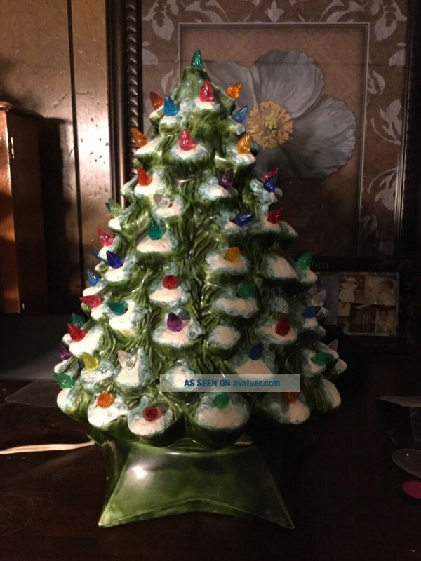 Vintage Ceramic 14 Inch Holland Mold Christmas Tree With Base | #48848220