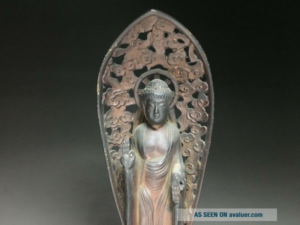 Old, Japanese, Japan Buddhism Jodo Shinshu Alloy Buddha Statue ...