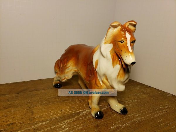 Vintage Ceramic / Porcelain Rough Collie Dog Figurine Made In Japan ...