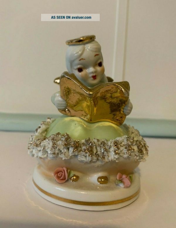 Lefton China Angel Figurine Spaghetti Trim Made In Japan Vintage ...