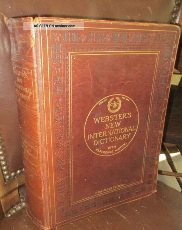 Vintage 1913 Webster ' S International Dictionary With Reference ...