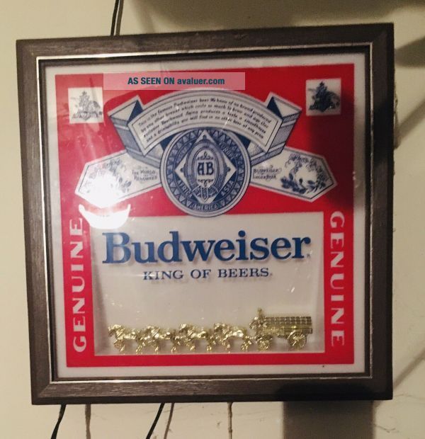 Budweiser Vintage Pull - Chain Lighted Beer Sign Clydesdales | #48909521