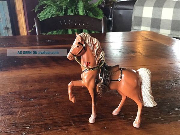 Vintage Cast Metal Copper Horse Stallion With Saddle Souvenir Figurine ...