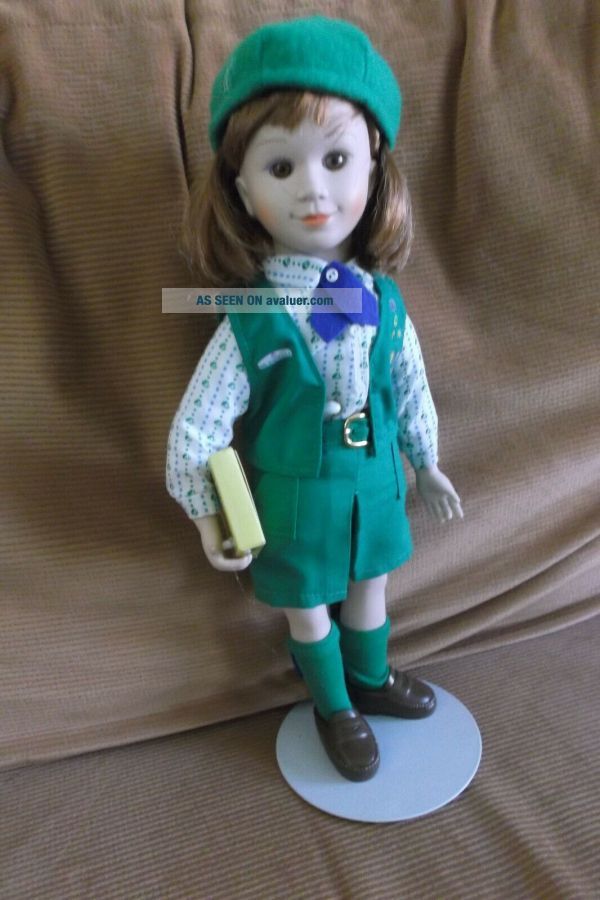 Avon Girl Scout Cookies Seller 14 " Doll Red Hair In Full Uniform Green ...