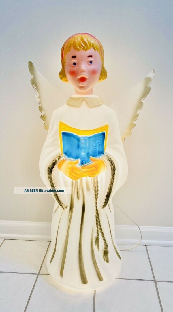 Vtg General Foam Lighted Christmas Angel Singing Caroler Choir Girl ...