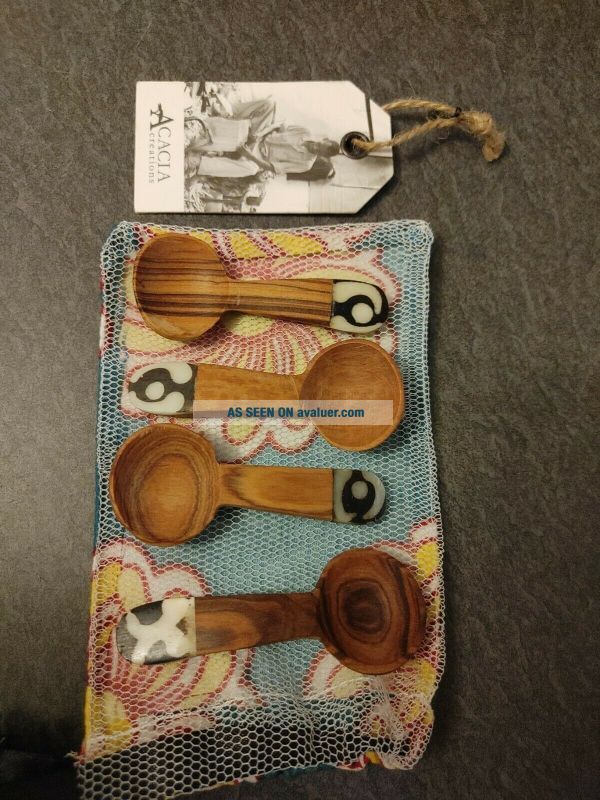 Hand Carved Olive Wood Made In Kenya Acacia Creations Small Spoons ...