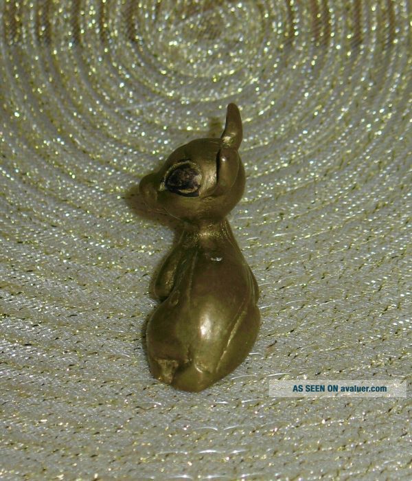 Vintage Miniature FAWN DEER Figurine BRASS 1 1/2 " | #49034331
