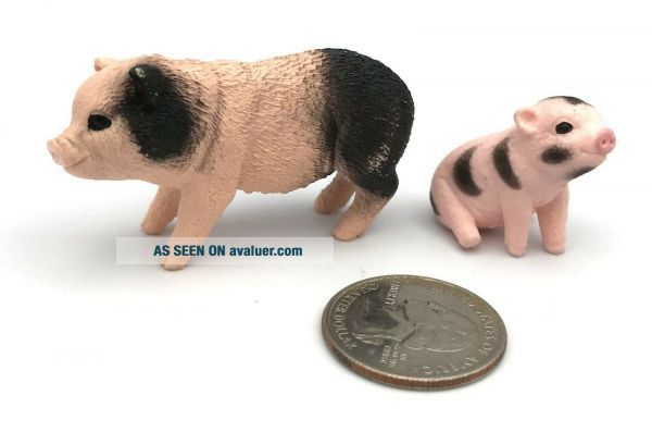 Schleich MINIATURE PIG & PIGLET Farm Animal Figures | #49038079