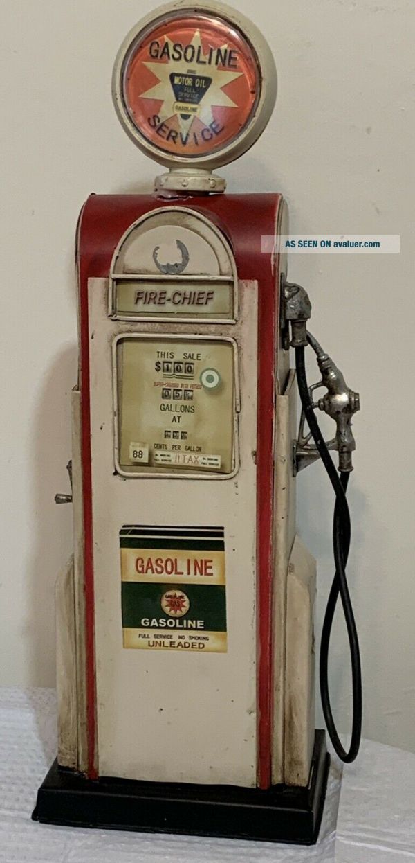 VINTAGE Texaco Fire Chief Gas Pump Coin Bank Vintage Gasoline W ...