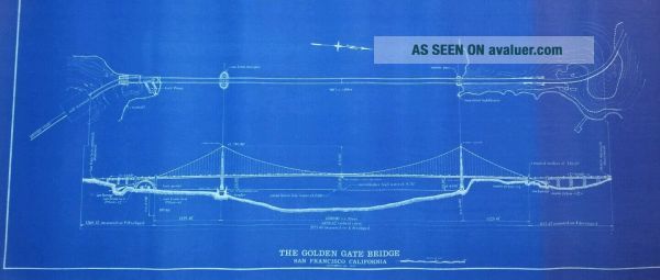 Rare Golden Gate Bridge Authentic Blueprint | #49081025