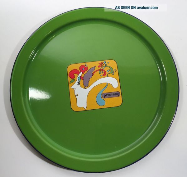 Vintage PETER MAX Green Metal Tray Ernest Sohn Creations. Vg | #49111246