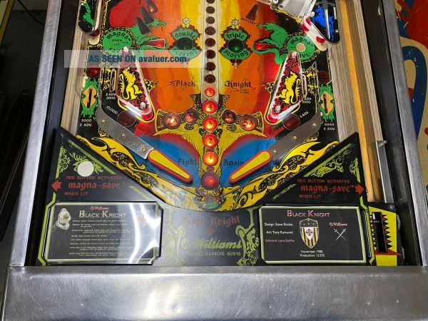 1980 WILLIAMS BLACK KNIGHT PINBALL MACHINE CLASSIC LEDS PLAYS GREAT ...