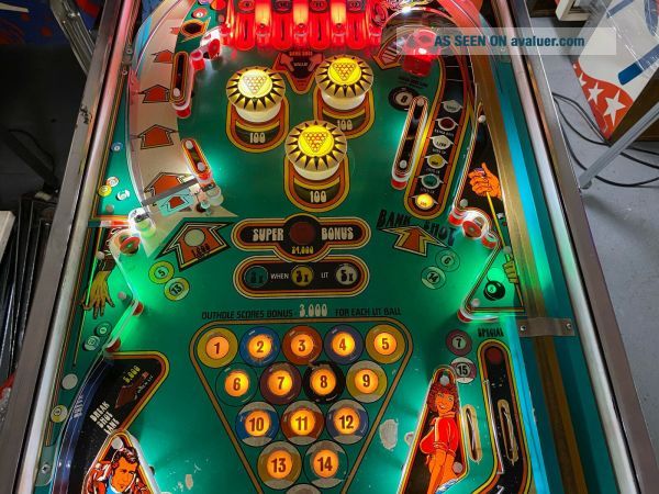 1977 BALLY EIGHT BALL PINBALL MACHINE CLASSIC LEDS PLAYS GREAT FONZIE ...