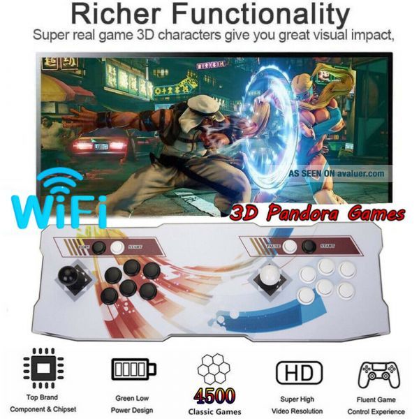 WIFI Pandora ' S Box 4500 In 1 Retro Video Game Button Double Stick ...
