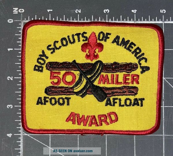 Boy Scouts Of America BSA 50 Miler Award Afoot Afloat Patch Hiking ...