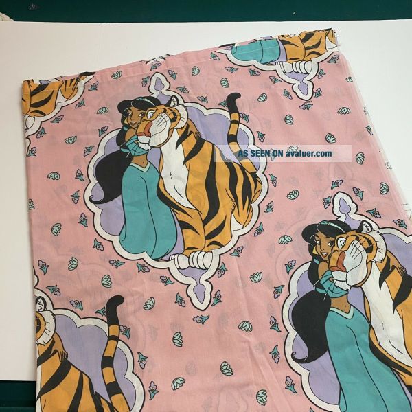 Vintage Disney Jasmine Raja Aladdin Twin Flat Sheet Made In USA | #49174593